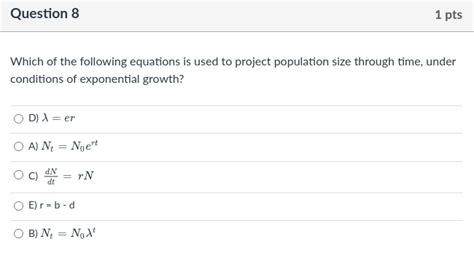 Solved Which Of The Following Equations Is Used To Project Chegg Com