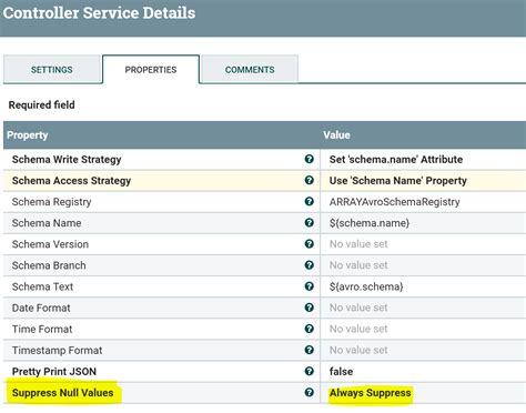 solved how to search and remove null values in flow file
