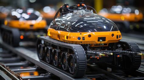Autonomous Modular Robotics In A Production Facility During Advanced Manufacturing Process Stock