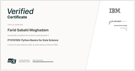 farid sabahi moghadam on linkedin ibm python data science datascience certificate