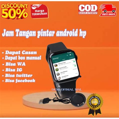 Jual Termurah Jam Tangan Android Pintar Layar Sentuh Smartwatch Pria Wanita Smart Watch Cowok