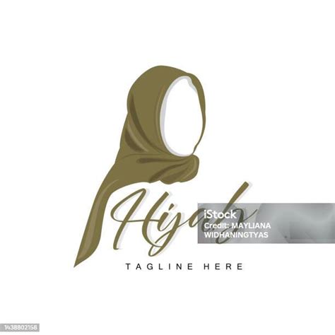 히잡 로고 패션 제품 벡터 브랜드 무슬림 여성 히잡 부티크 디자인 로고에 대한 스톡 벡터 아트 및 기타 이미지 로고 소기업