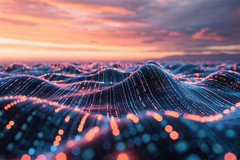 Premium Photo An Abstract Data Landscape With Flowing Streams Of