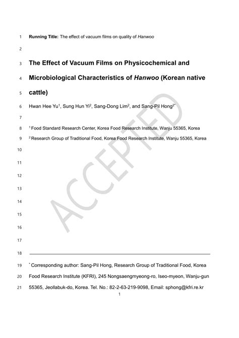 Pdf The Effect Of Vacuum Films On Physicochemical And Microbiological