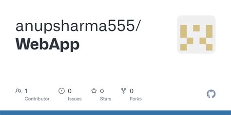 GitHub Anupsharma WebApp