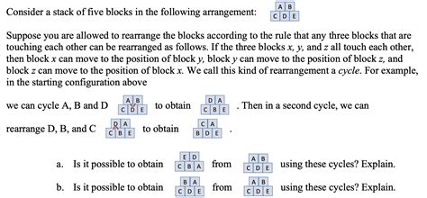 Solved ΑΙΒ Consider A Stack Of Five Blocks In The Following