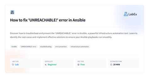 how to fix unreachable error in ansible labex