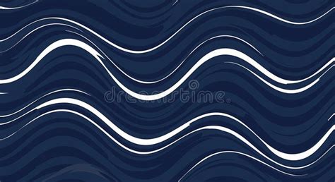 Abstract Pattern Featuring Wavy Undulating Lines In Dark And Light Blue Tones Th Stock