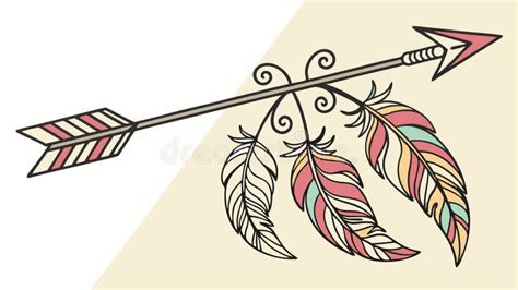 Feathered Arrow With Dynamic Movement For Direction Vector Design Generative Ai Stock Vector