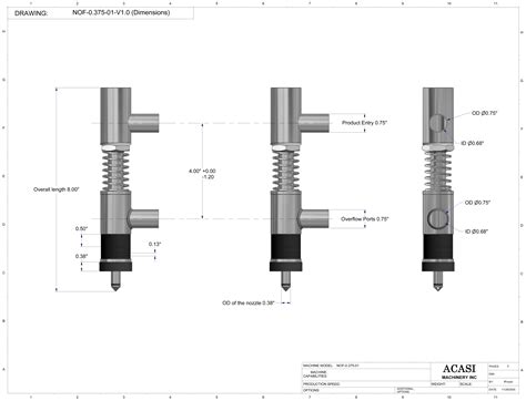 Pressure Overflow Nozzle 0375in Acasi