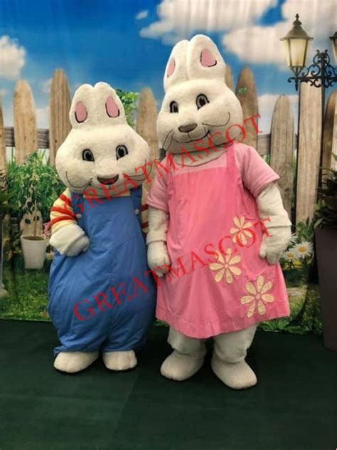 Max And Ruby Bunny Mascot Costume Max And Ruby Bunny Mascot Costume