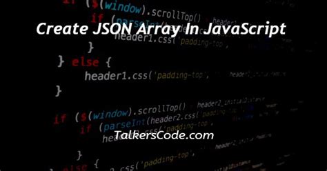 Create Json Array In Javascript