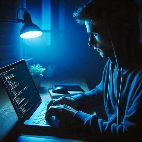 Developer Coding In The Dark Premium Ai Generated Image