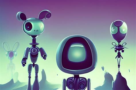 Premium Ai Image Daily Life Of Human Like Cute Robots