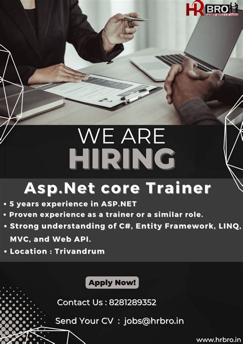 Hiring Asp Net Core Trainers Ajith Hb Posted On The Topic Linkedin