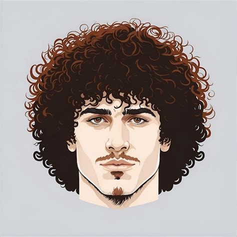 Premium Vector Portrait Of A Man With Curly Hair Avatar For Social