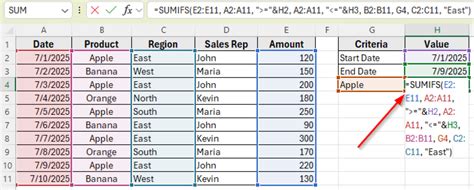 How To Use Sumifs With Date Range And Multiple Criteria In Excel