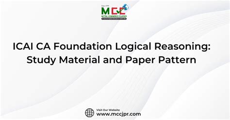 Icai Ca Foundation Logical Reasoning Study And Paper Format