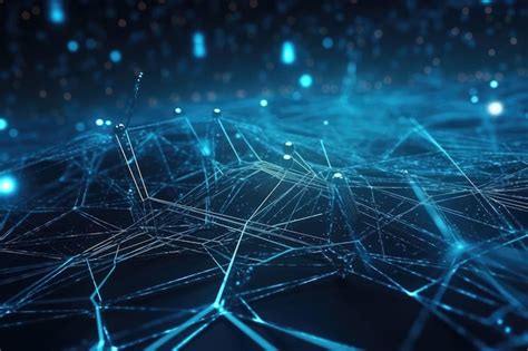Premium Ai Image Blue Abstract Background With Interconnected Lines