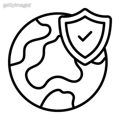 Security Shield With World Globe Denoting Concept Vector Of Global Protection In Modern Style