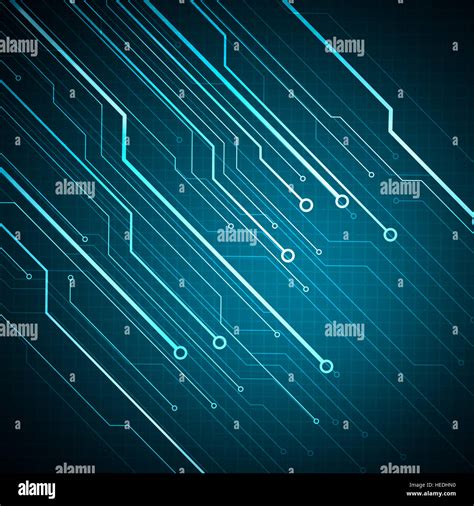 Digital Concept Image With Circuit Microchip On Blue Background Stock