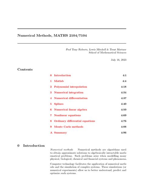 Numerical Methods Course Notes Pdf Numerical Analysis Equations