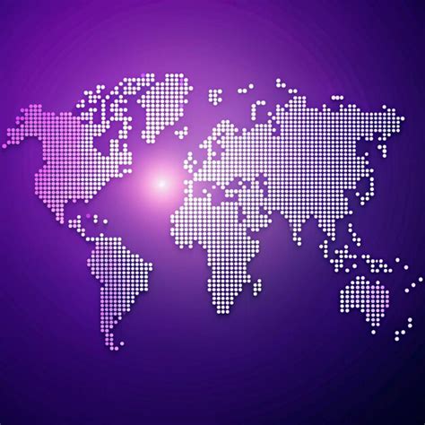 World Dotted Map With Purple Gradient Background Unique Art