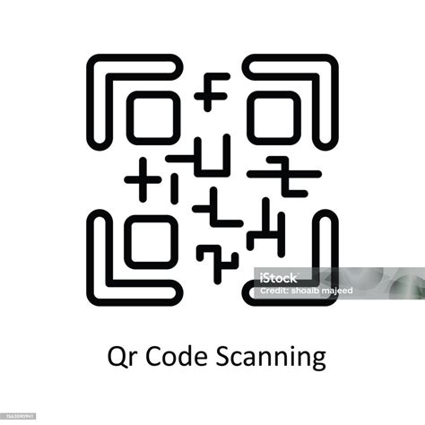 Pemindaian Kode Qr Garis Besar Vektor Ilustrasi Desain Ikon Simbol