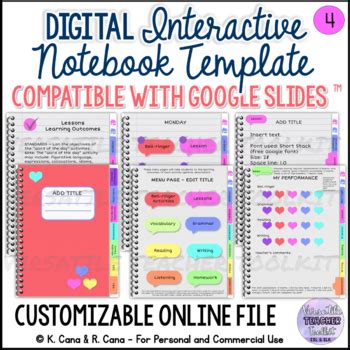 Digital Interactive Notebook Template Compatible With Google Drive Set