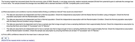 Solved A What Assumptions And Conditions Must Be Checked