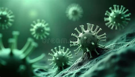 Microscopic View Of Dengue Virus Closeup Details Of Virus Structure