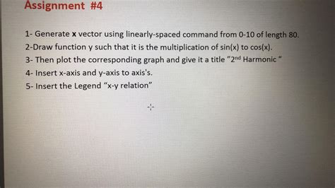 Solved Assignment 4 1 Generate X Vector Using