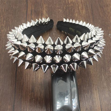 Badu Bg Луксозна индивидуална лента за глава Нова барокова мода Нитове Гъба Преувеличен обръч за