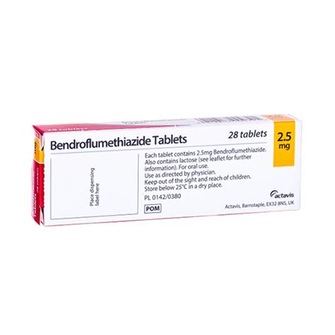 Bendroflumethiazide 2 5mg 28 Tablets Cp