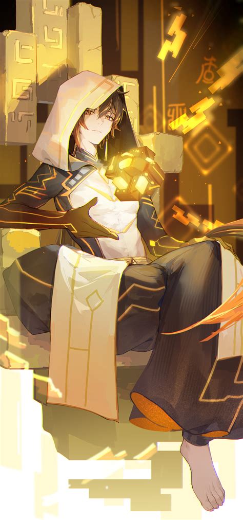 Zhongli Zhongli And Statue Of The Seven Genshin Impact Drawn By Kotatsu Kaya Danbooru