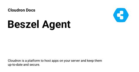 Beszel Agent Cloudron Docs