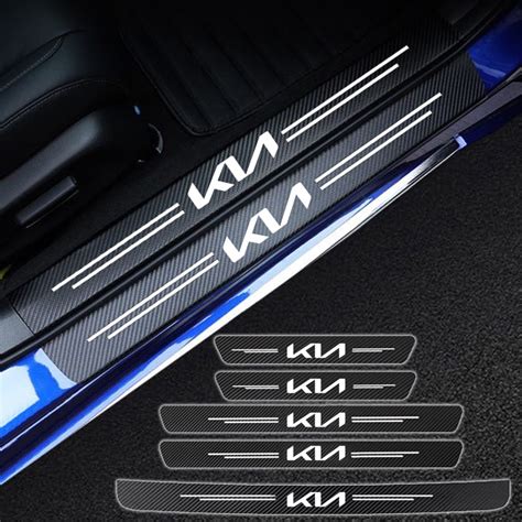 자동차 도어 씰 프로텍터 탄소 섬유 문턱 데칼 리어 범퍼 스티커 기아 피칸토 리오 씨드 스포티지 세라토 소울 소렌토용 Aliexpress