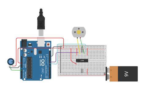 Circuit Design 2 Control Dc Motor Speed Using Potentiometer And L293d
