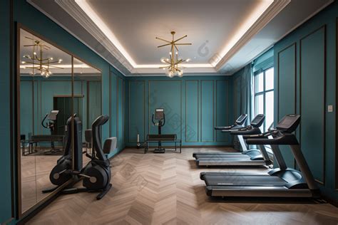 高端健身房奢华设施图片 包图网