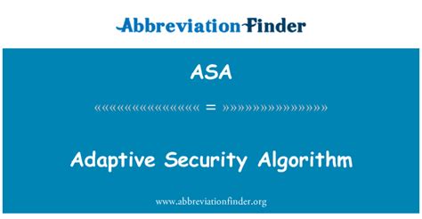 Meaning Of Asa Adaptive Security Algorithm Abbreviation Finder
