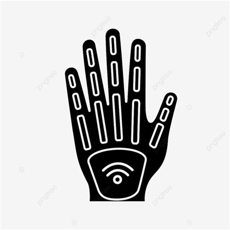 Human Microchip Implant In Hand Glyph Icon Hand Communication Shape