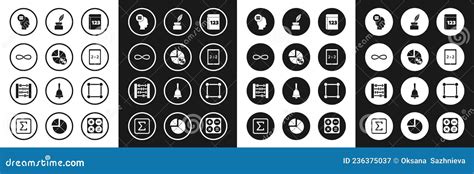 Set Tablet With Calculator Graph Schedule Chart Diagram Calendar Book Word Mathematics