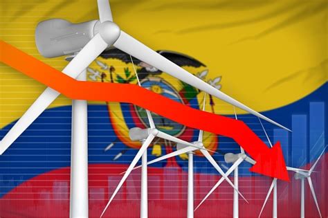 차트 화살표 아래쪽대체 자연 에너지 산업 그림을 낮추는 에콰도르 풍력 에너지 전력 3 차원 일러스트 레이 션 금융에 대한 스톡