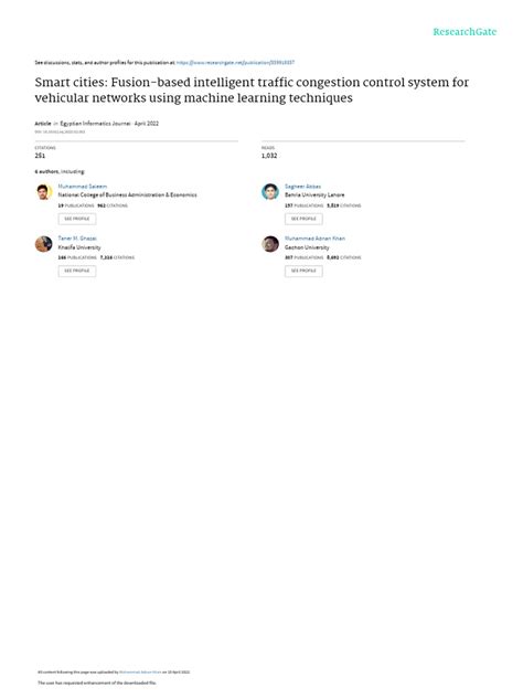 Smart Cities Fusion Based Intelligent Traffic Congestion Control System For Vehicular Networks