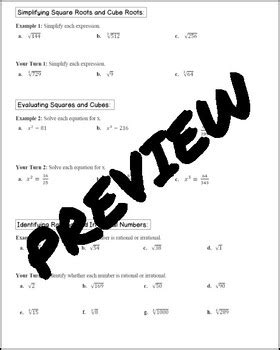 Square Roots And Cube Roots Guided Notes Th Grade Math TPT