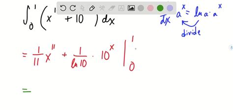 SOLVED Evaluate The Integral Displaystyle Int 1 0 X 10 10 X Dx