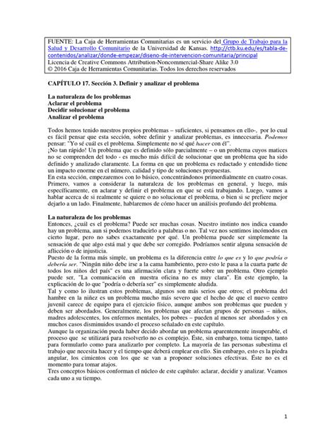 Caja De Herramientas Comunitarias CapÍtulo 17 Sección 3 Definir Y