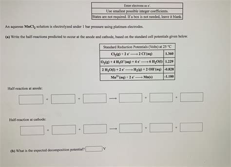 Solved Enter Electrons As E Use Smallest Possible Integer