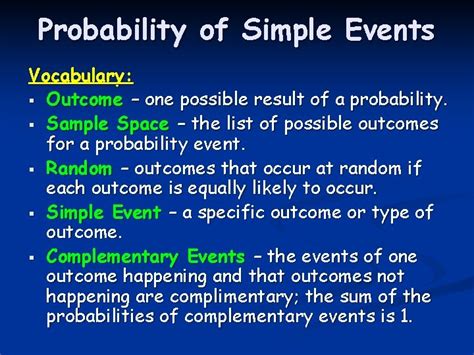 Probability Of Simple Events Probability Of Simple Events