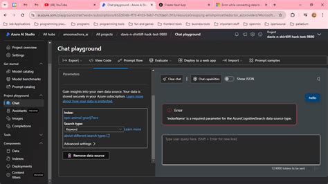Error While Connecting Data To Azure Open Ai Service Preview Option Microsoft Qanda